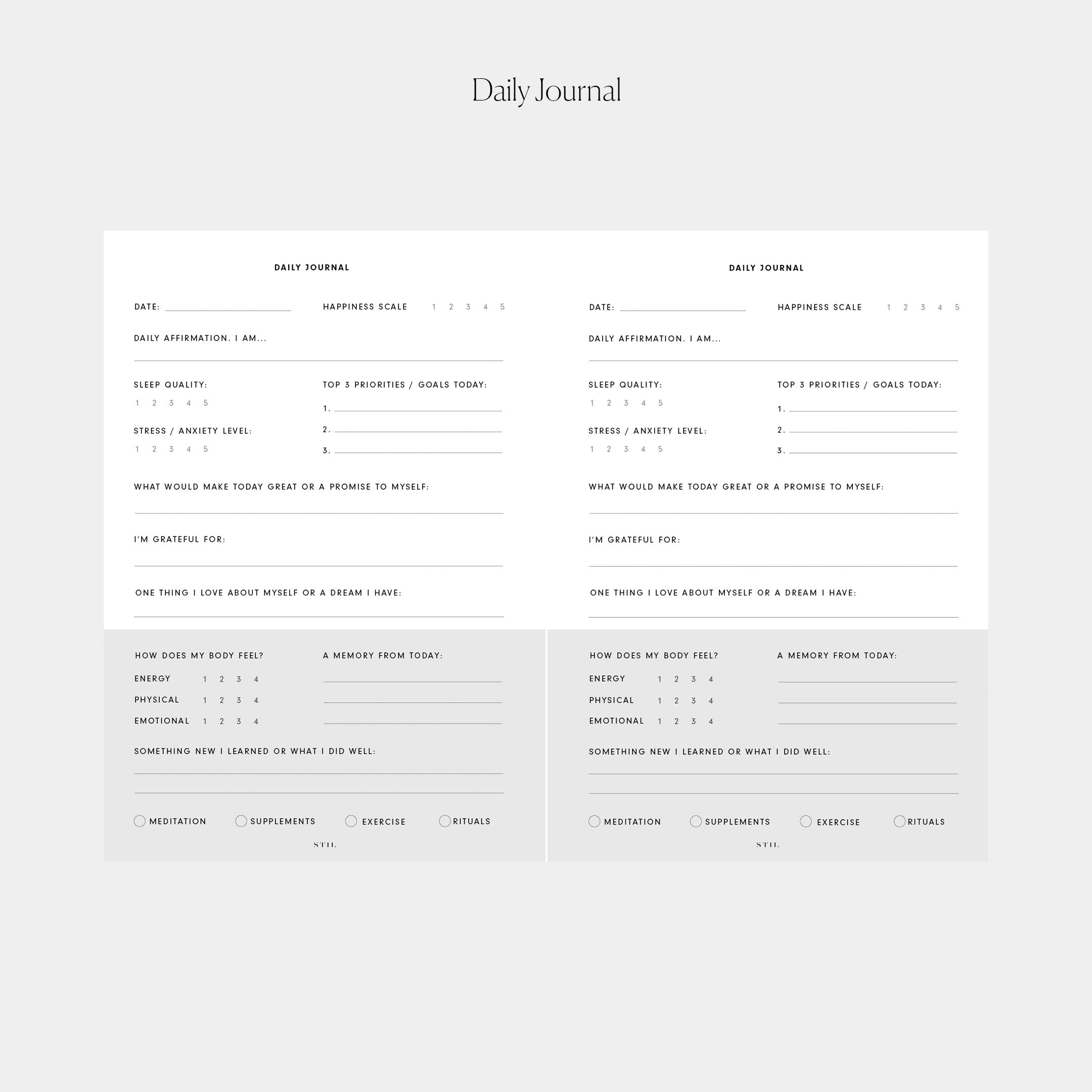 Daily Journal Insert (6-Ring) – STIL